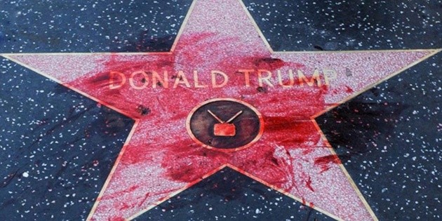 Pintan de rojo la estrella de Donald Trump en Hollywood | El Informador