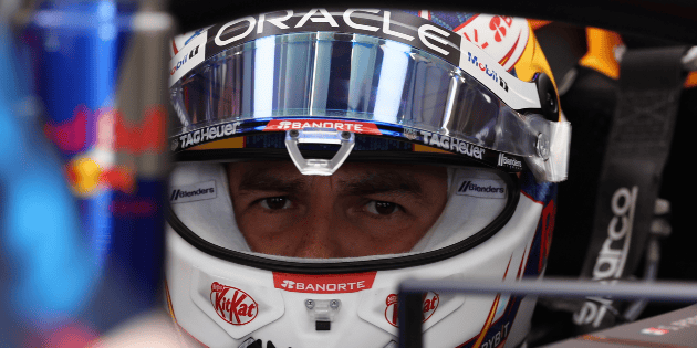 Checo Pérez reacciona al lugar que logró en la qualy del GP de Bahrein ...