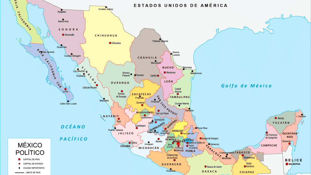 Mapa De Los Estados De México En Esquema EL VIRREINATO DE LA NUEVA