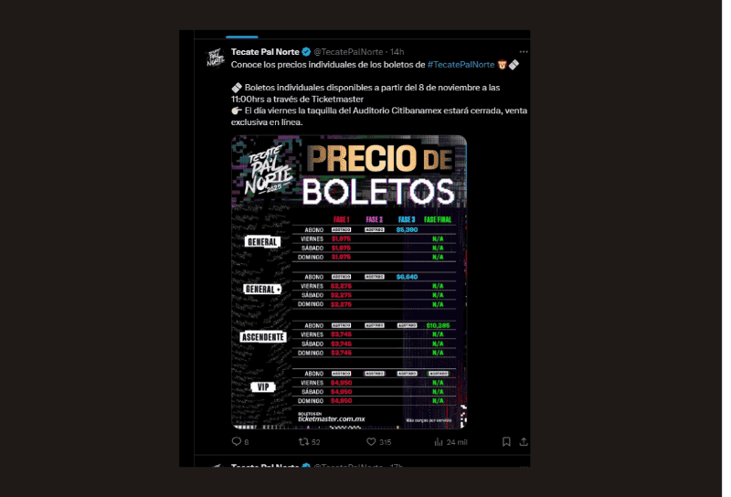 Tecate Pa'l Norte 2025: Boletos por día, precios y cómo comprar HOY ...