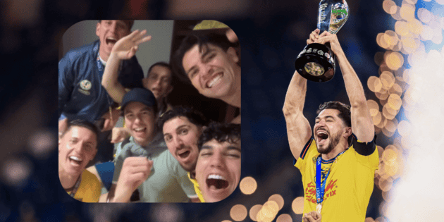 Checo Pérez festeja con los jugadores del América el tricampeonato de ...