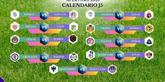 Calendario de partidos J5 Liga MX: Horarios y canales de los juegos del ...