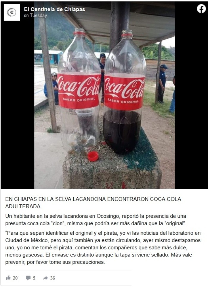 Chiapas: ¡Llega la Coca Cola pirata! En redes, denuncian refrescos clonados | El Informador